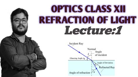 Optics Refraction Of Light Class Xii Lecture 1 Youtube