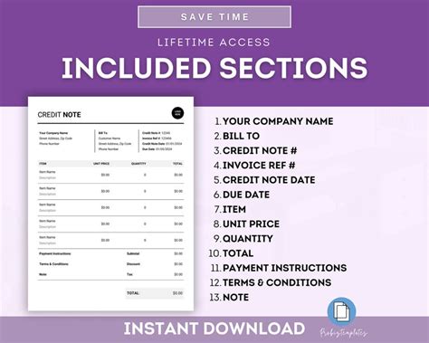 Credit Note Template Credit Memo Template Credit Adjustment Note Invoice Credit Note Template