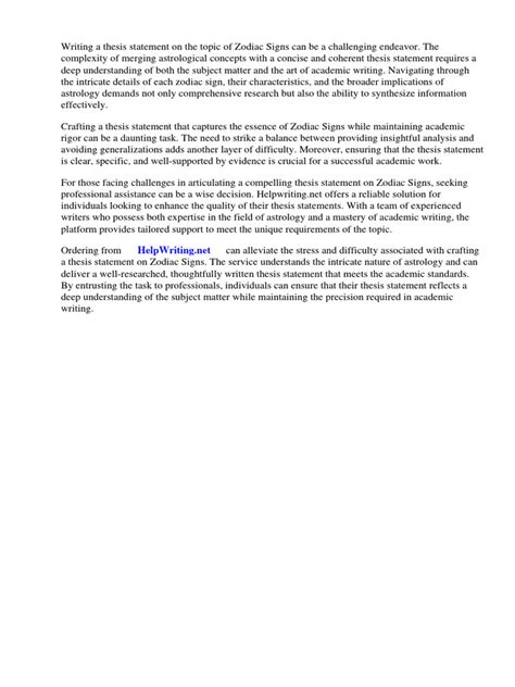 thesis statement zodiac signs pdf essays thesis