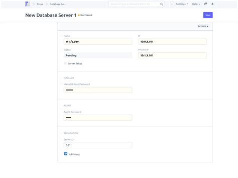 Database Server Setup Server