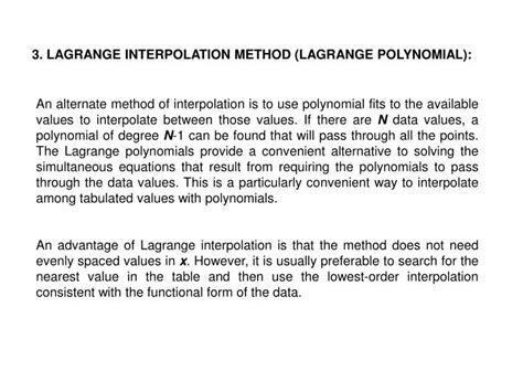 Ppt 3 Lagrange Interpolation Method Lagrange Polynomial
