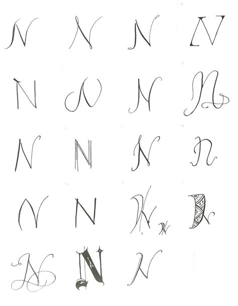 Letter N And All Things Night A Style Study By The Painted Pen Lettering Design N Letter