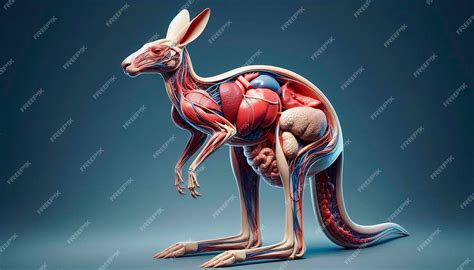 A Kangaroo With A Tail That Has The Body Labeled A Kangaroo Premium