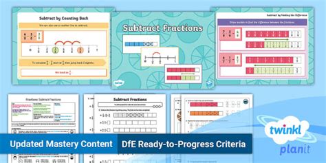 Year 3 Subtract Fractions Planit Maths Lesson Pack Mastery