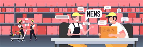 Female Employee Packing Parcels At Warehouse Vector Image
