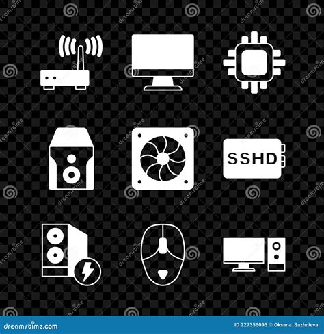 set router and wi fi signal computer monitor screen processor with