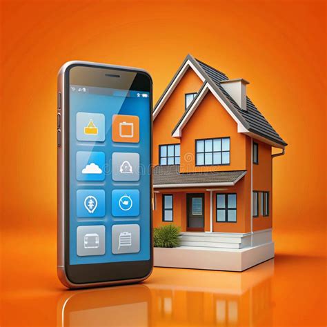 Smartphone Controlling Home Automation System Stock Illustration Illustration Of Device