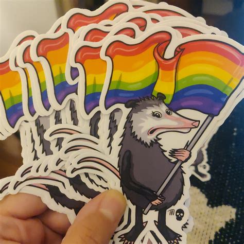 Bernadette Pride Opossum Sticker Southstreetartmart