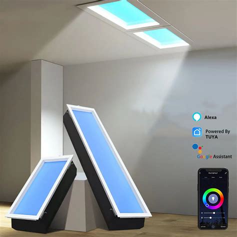 100v 240v Tuya System White Faux Skylight Panels Controlled By Tuya Control