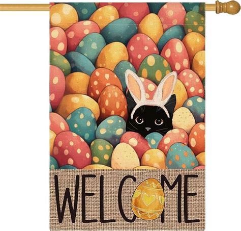 Avoin Colorlife Easter Garden Flag 12x18 Inch Double Sided Outside