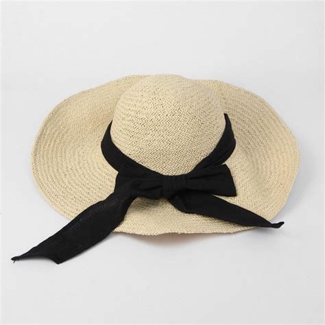 New 리본 비치모자베이지 에일린 여성 여름모자
