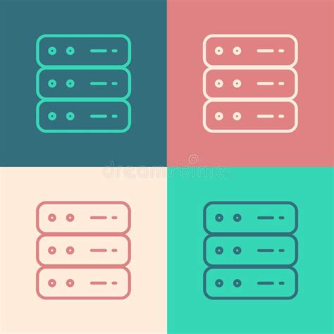 White Server Data Web Hosting Icon Isolated On Black Background Vector Stock Vector