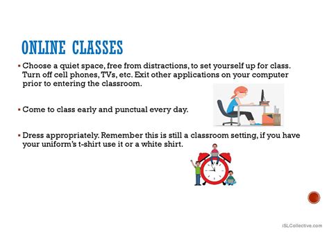 Rules Of Online Classes General Read English Esl Powerpoints