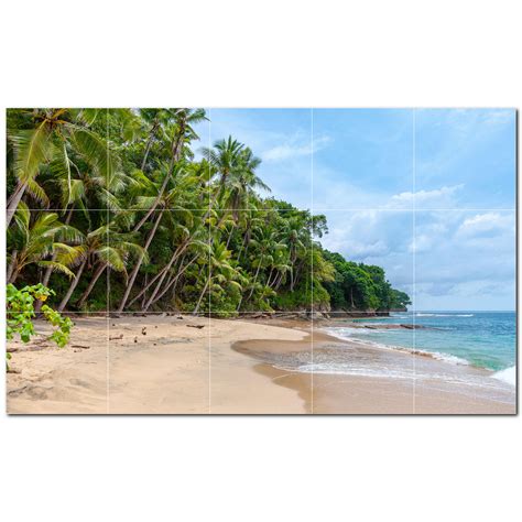 Picture 40 X 24 Ceramic Beach Photo Decorative Mural Tile Pt500098 8 X 8 Set Of
