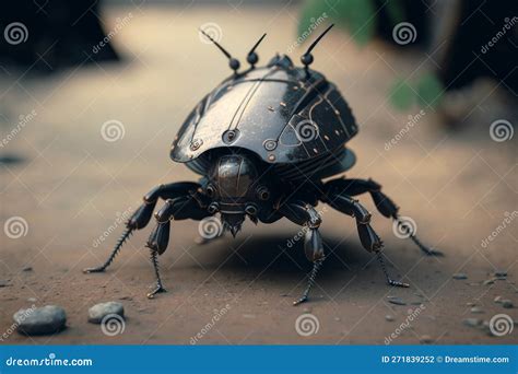 A Robotic Beetle Futuristic Vision Of The Future Stock Illustration