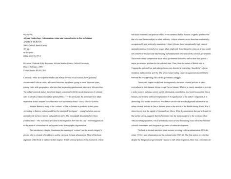 Pdf Book Review African Underclass Urbanisation Crime And Colonial