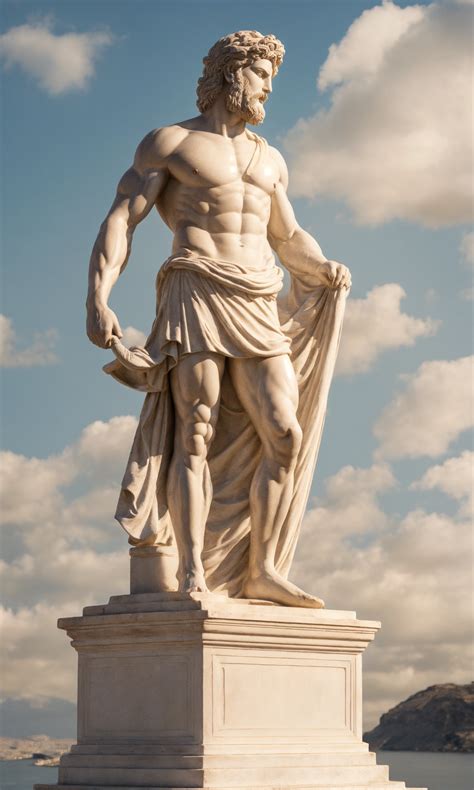 Lexica A Statue From A Muscular Greek God Statue With A Wavey Midde