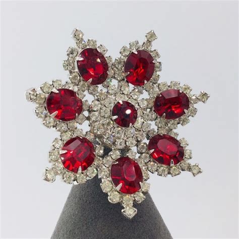 Kramer Dimensional Ruby Red Brooch Gem