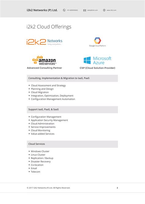 Cloud Hosting Offerings From I2k2 Networks Pdf Cloud Computing