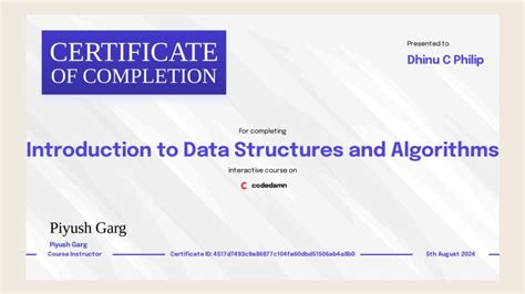 Completed Data Structures And Algorithms From Codedamn Dhinu Philip