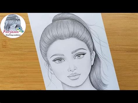 Pencil Sketch Girl Face