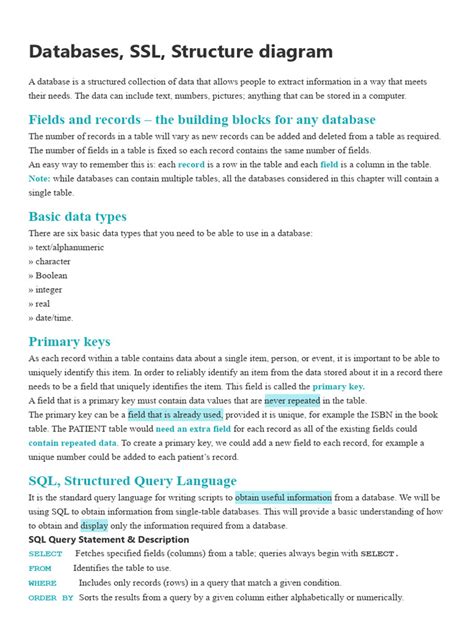 Databases Ssl Structure Diagram Pdf Computing Data Management