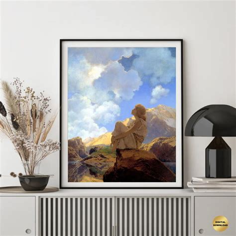 Maxfield Parrish Morning Extremely Rare Print Painting Circa Printable Art Digital