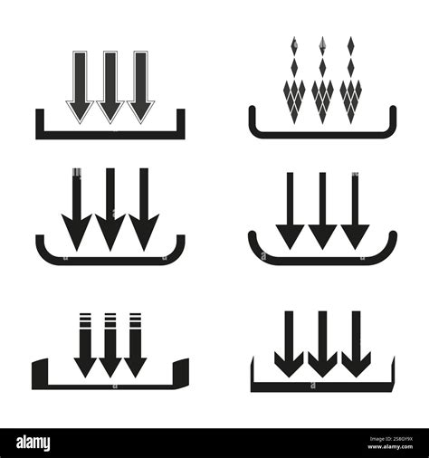 Arrow Pressure Icon Downward Force Symbol Industrial Arrow Shape