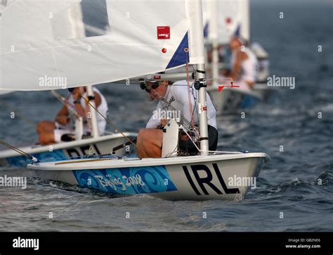 Irelands Ciara Peelo Finishes The Third Round Of The Laser Radials At The 2008 Beijing Olympic