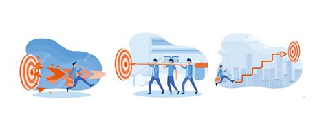 Premium Vector Super Businessman Running And Breaking Target Archery
