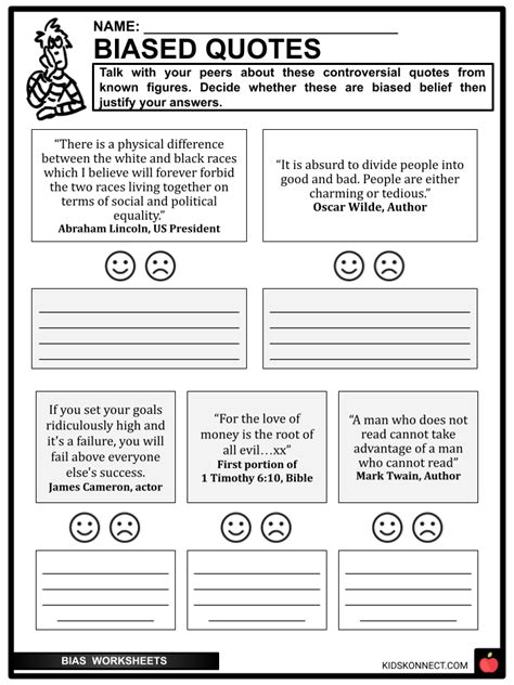 Teaching Bias Worksheets