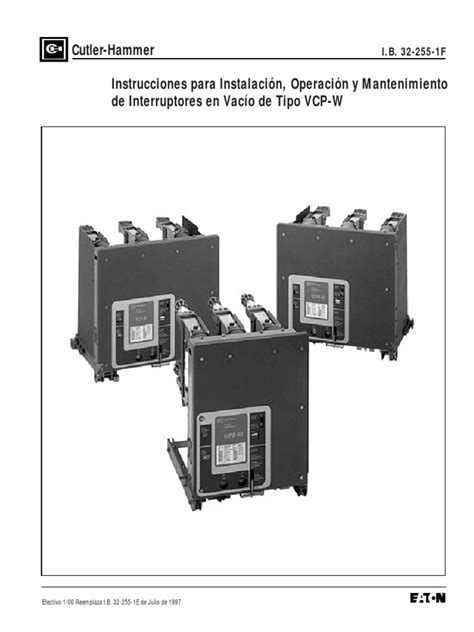 Manual De Interruptores Mv Eaton Cutler Hammer Corriente Eléctrica Electricidad