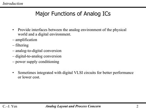 Analog Layout And Process Concern Ppt Consumer Electronics