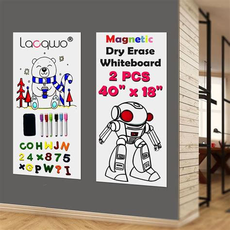 Lacqwo 2 Pcs Magnetic Dry Erase Whiteboard Paper 40x 18