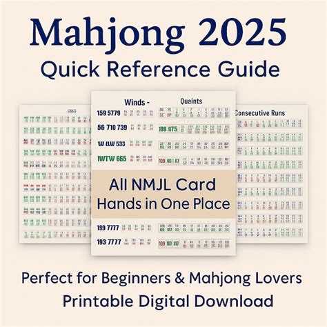 Printable 2025 Mahjong Cards Etsy