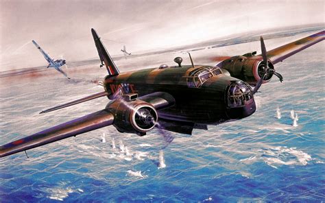 배경 화면 제 2 차 세계 대전 전쟁 군용 항공기 비행기 왕립 공군 영국인 Vickers Wellington 마리화나 담배 그림 박스 아트