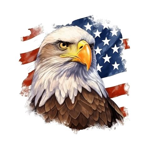 Premium Vector Bald Eagle With Usa Flag Fourth Of July Independence