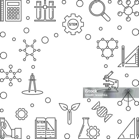Stem Education Vector Outline Frame Or Illustration Stock Illustration Download Image Now Istock