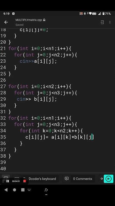 Multiplication Of Two Matrix C Shorts Programming 2darray