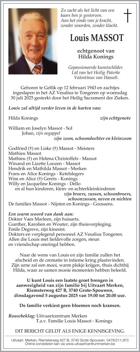 Louis Massot † 30072025 Inmemoriam