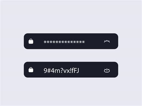 Hidden Password And Visible Black Frames With Closed Symbols With Asterisks And Eye And Open