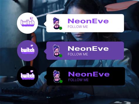 Animated Neon Twitch Stream Overlays Twitch Username Popup And Social