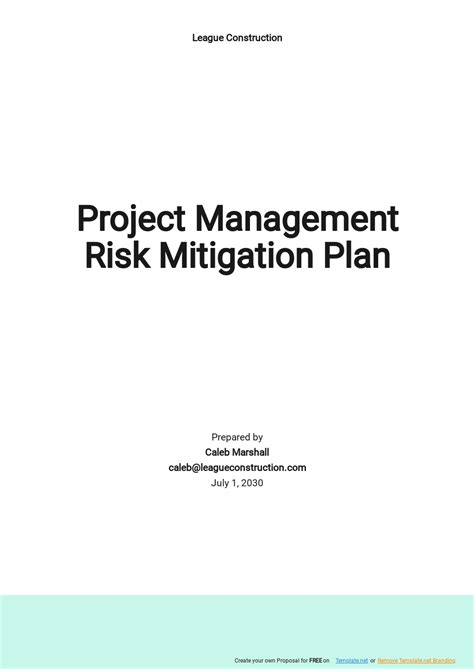 Risk Mitigation Plan Template Google Docs Word Apple Pages PDF Template Net