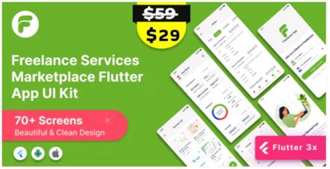 freelance services marketplace flutter app ui kit buy apps themes ui templates plugins and