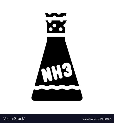 Ammonia Chemical Flask Glyph Icon Royalty Free Vector Image