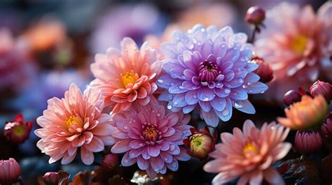 Premium Photo Vibrant Asters In A Garden