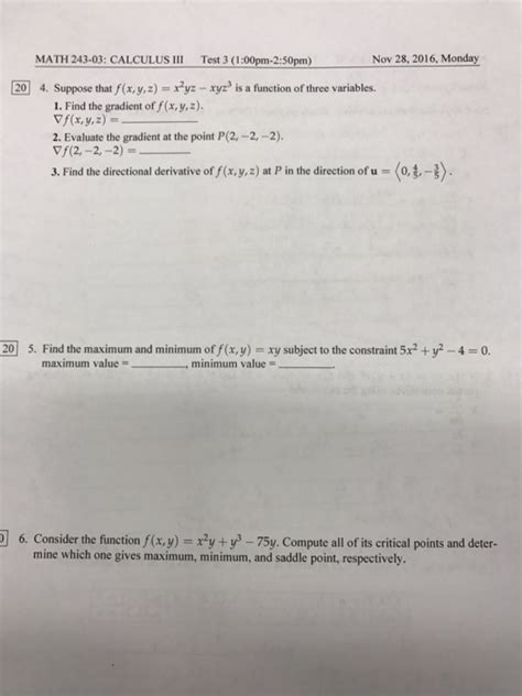 Solved Suppose That F X Y Z X 2yz Xyz 3 Is A Function