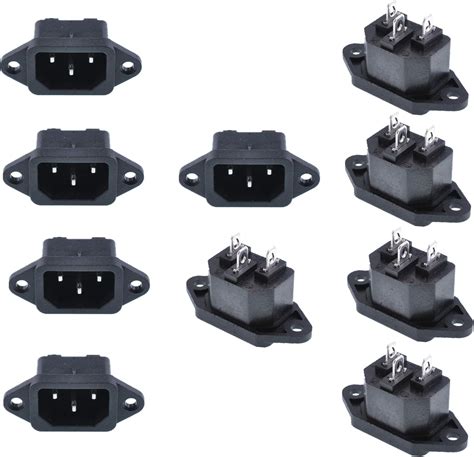 Amazon Com Oiyagai Pack IEC C Power Inlet Socket V A AC Panel Mount Plug Adapter