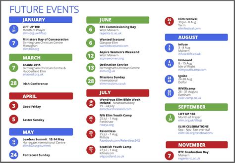 Printable Yearly Calendar Events