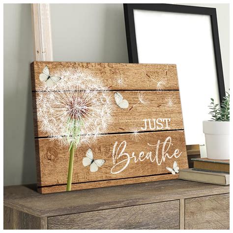 Hayooo Dandelion And Butterfly Canvas Wall Art Decor Just Breathe